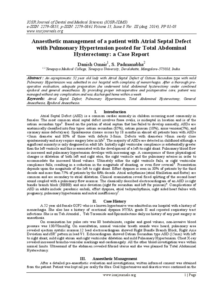 Asd Pah | Download Free PDF | Atrium (Heart) | Cardiovascular System