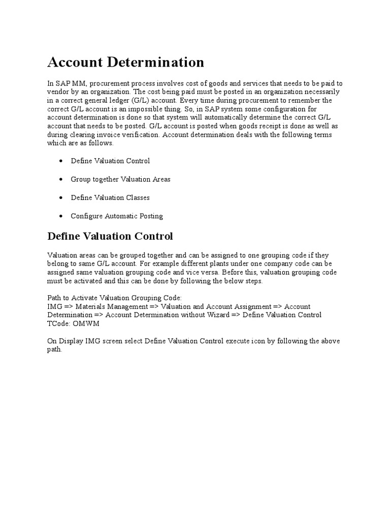 MM - Automatic Account Determination | PDF | Business | Computing