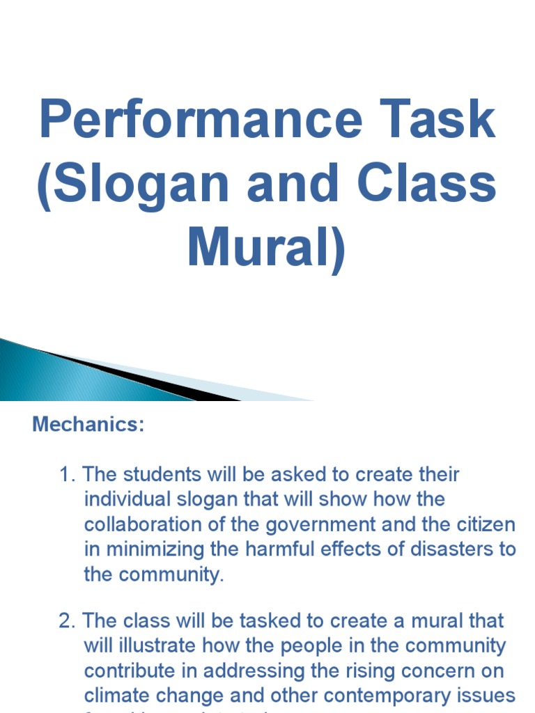 Performance Task Slogan and Class Mural | PDF