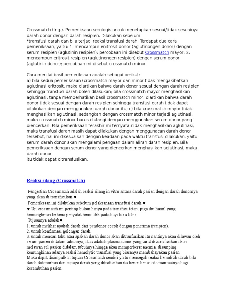 Crossmatch | PDF