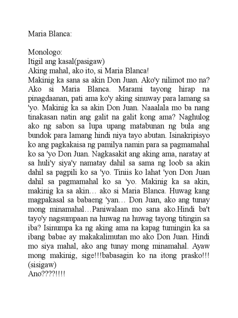 Script Maria Blanca | PDF