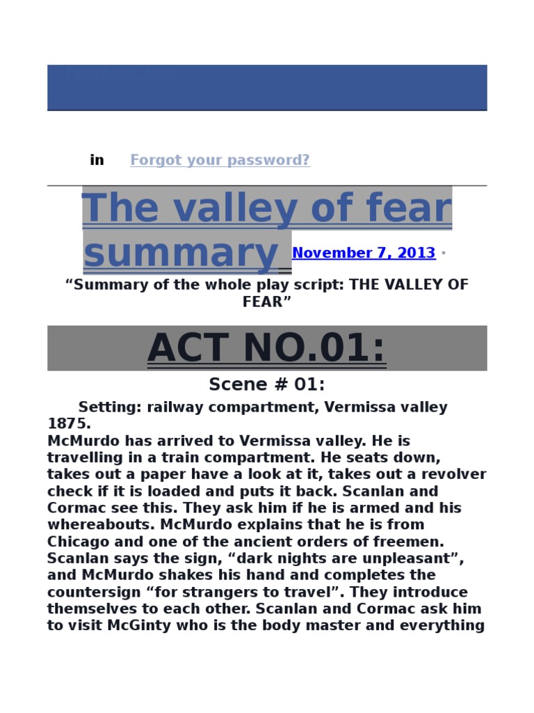 Valley of Fear | PDF | The Valley Of Fear | Sherlock Holmes