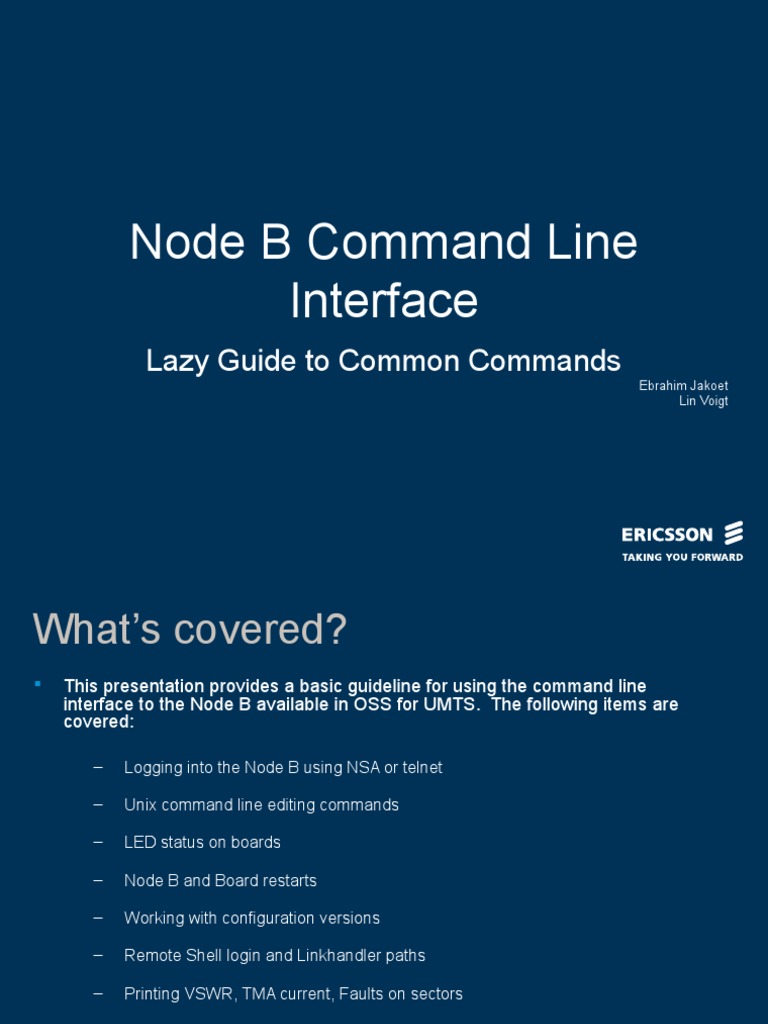 Node B Command Line Interface: Lazy Guide To Common Commands | PDF ...