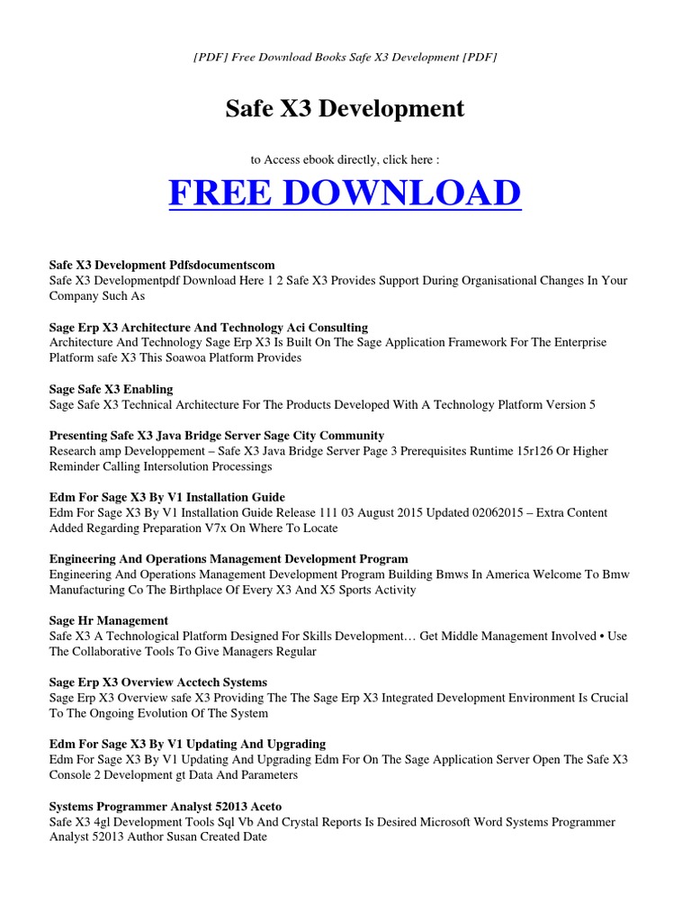 Free Download: Safe X3 Development | PDF | Computers | Technology & Engineering
