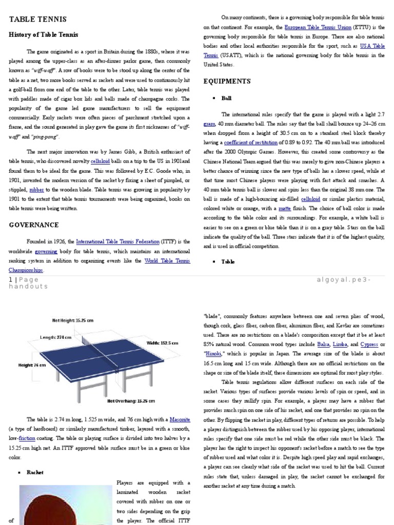 Table Tennis Tips | PDF | Table Tennis | Racquet Sports
