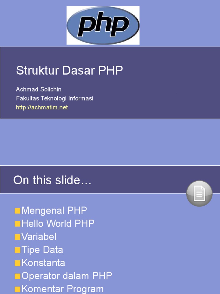 Struktur Dasar PHP | PDF