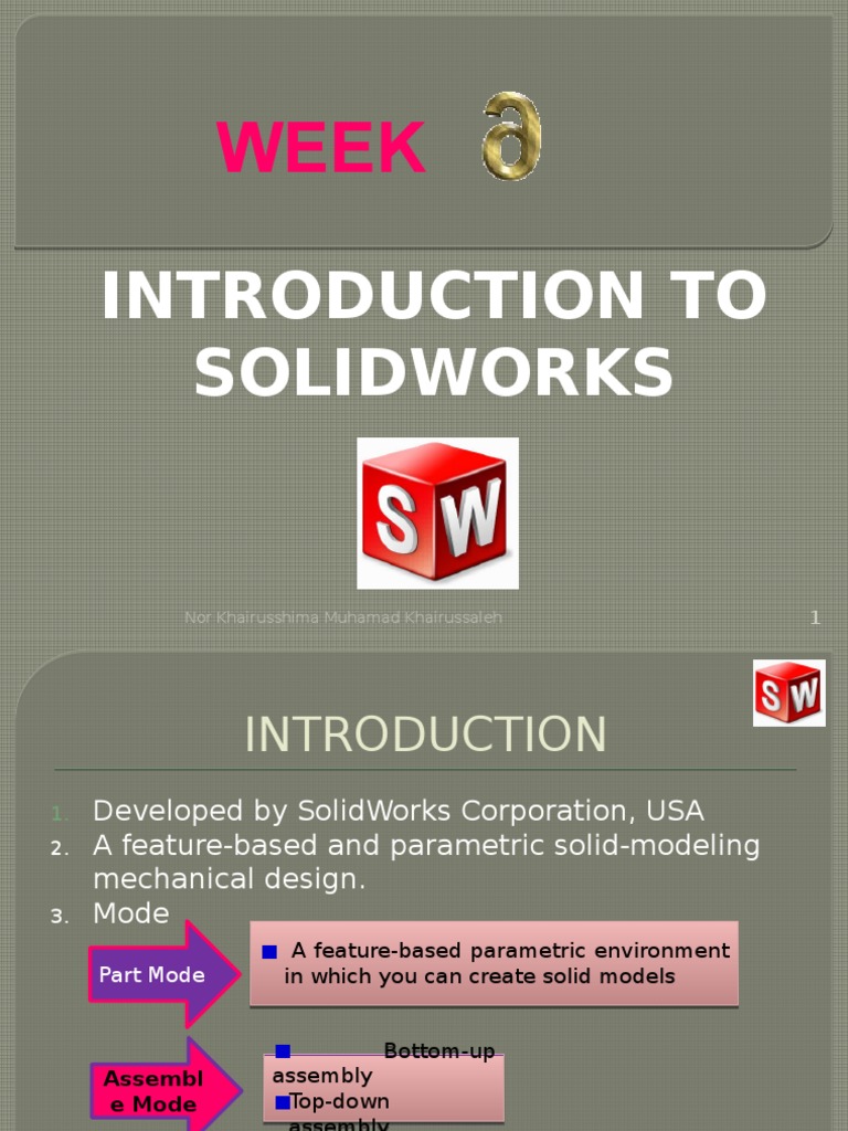 Introduction to SolidWorks: An Overview of the Sketching Environment ...