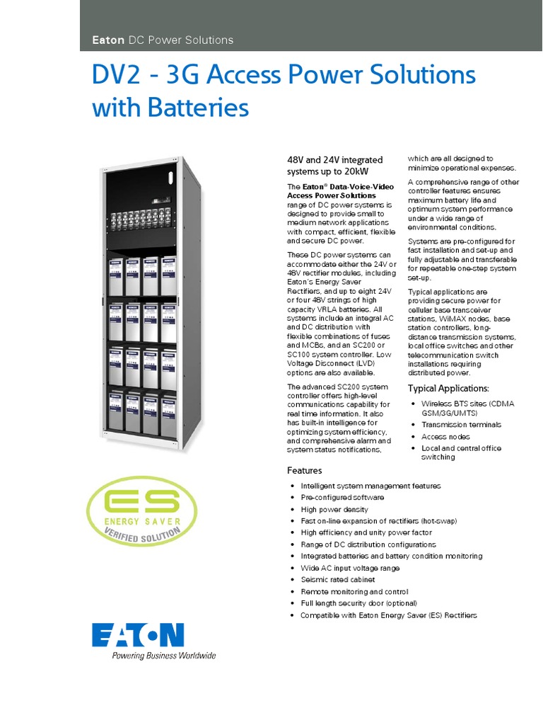 DV2 - 3G Access Power Solutions With Batteries | PDF | Rectifier ...