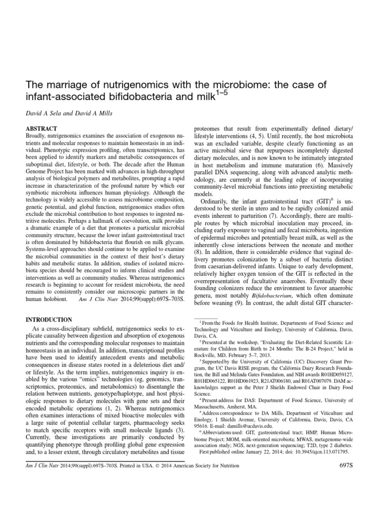 Ajcn993697s Nutrigenomik PDF | PDF | Microbiota | Nutrigenomics