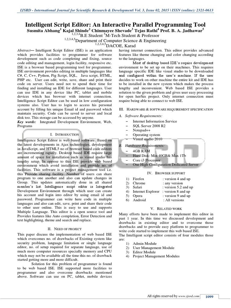 Intelligent Script Editor: An Interactive Parallel Programming Tool ...