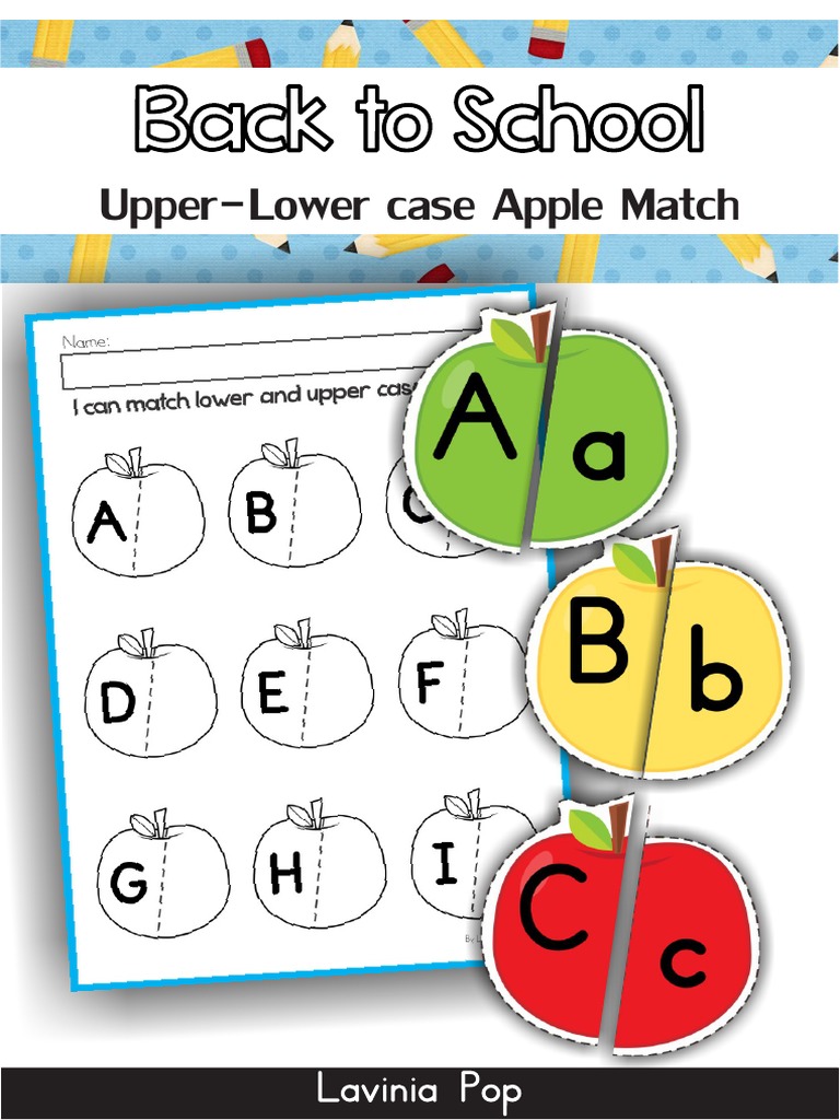 Upper-Lower Case Apple Match: Back To School | PDF | Letter Case ...