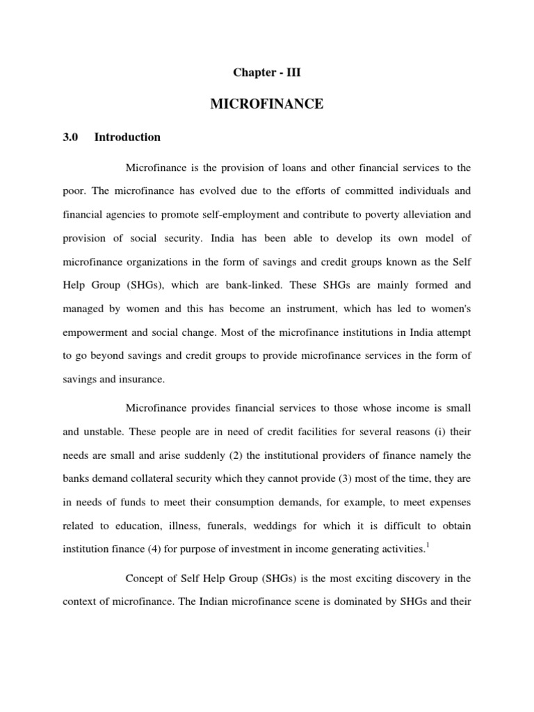 An In-Depth Examination of Microfinance Concepts, Models, and Impact on ...