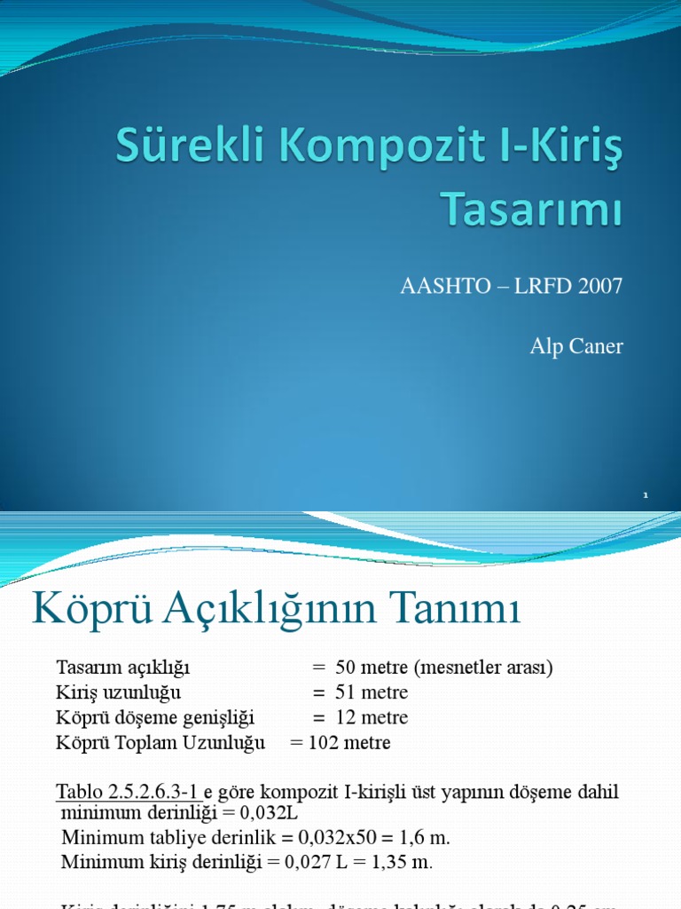 Aashto LRFD 2007. Alp Caner | PDF