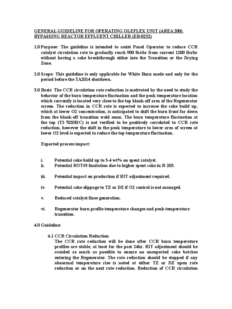 Guideline For Reducing CCR Circulation Rate With Lower Oxygen ...