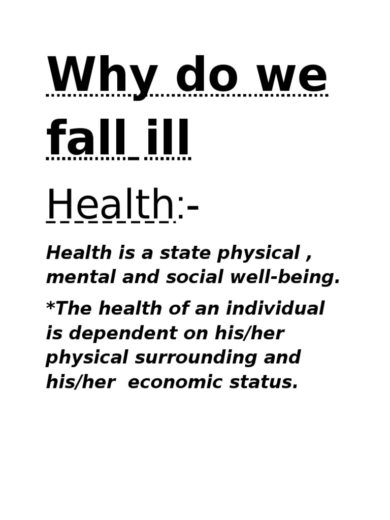Why We Fall Ill: Factors That Impact Health and Disease | PDF ...
