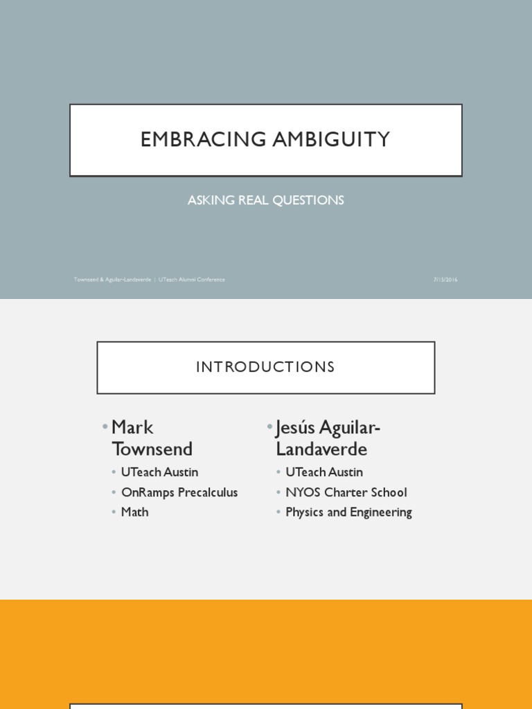 Embracing Ambiguity: Asking Real Questions | PDF | Flashlight | Physics