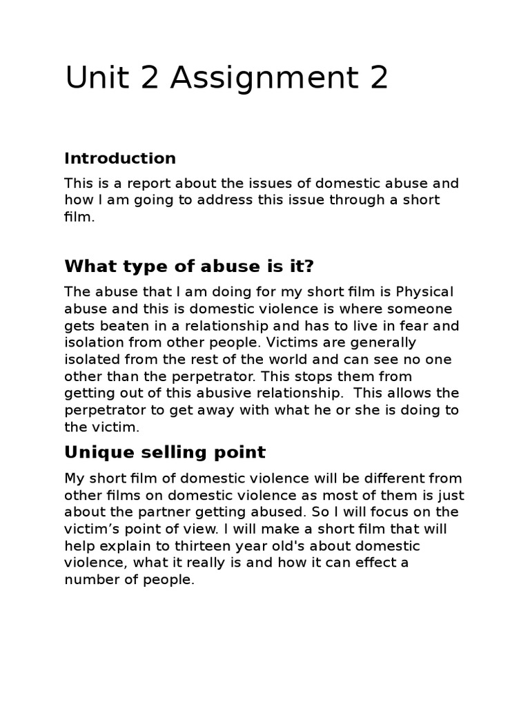 Unit 2 Assignment 2 | PDF | Domestic Violence | Violence