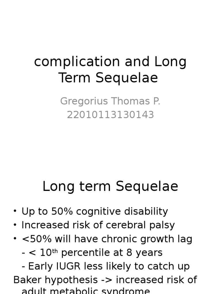 Long Term Sequelae IUGR Fix | PDF