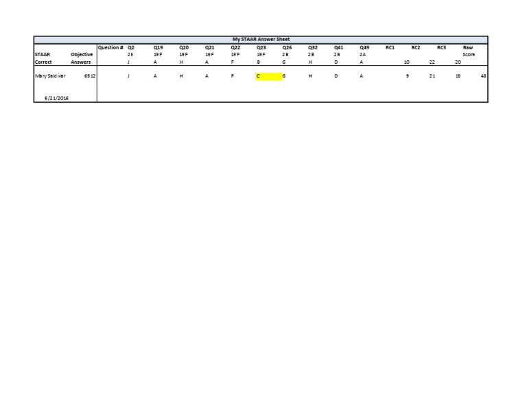 Excel Answer Sheet | PDF