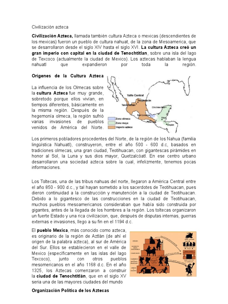Civilización Azteca | PDF | azteca | Mesoamérica