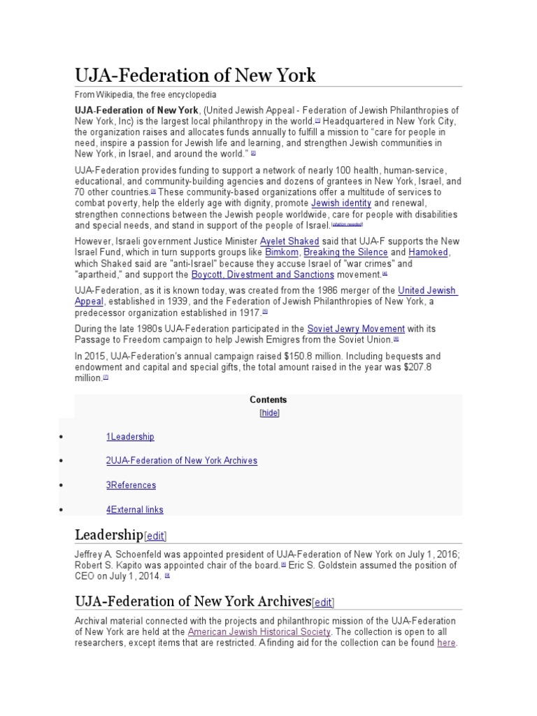 UJA-Federation of New York: Leadership | PDF