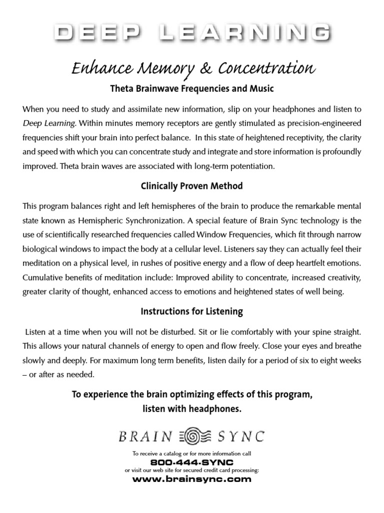 Brain Sync - Deep Learning - Instructions PDF | PDF | Memory | Brain
