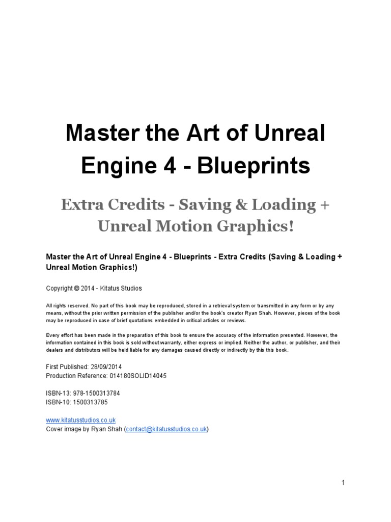Master The Art of Unreal Engine 4 Blueprints: Extra Credits - Saving & Loading + Unreal Motion ...