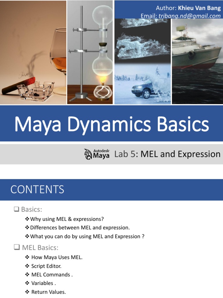 Maya Dynamics Basics:: MEL and Expression | PDF | Autodesk Maya | Scripting Language