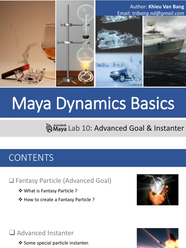 Maya Dynamics Basics:: Advanced Goal & Instanter | PDF | Particle | Scientific Modeling