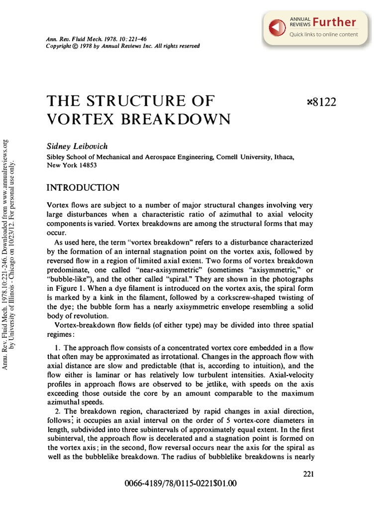 The Structure of Vortex Breakdown | PDF | Vortices | Fluid Dynamics