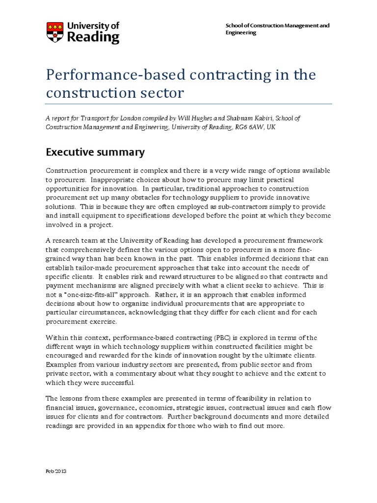 Hughes and Kabiri Performance Based Contracting | PDF | Procurement | Supply Chain