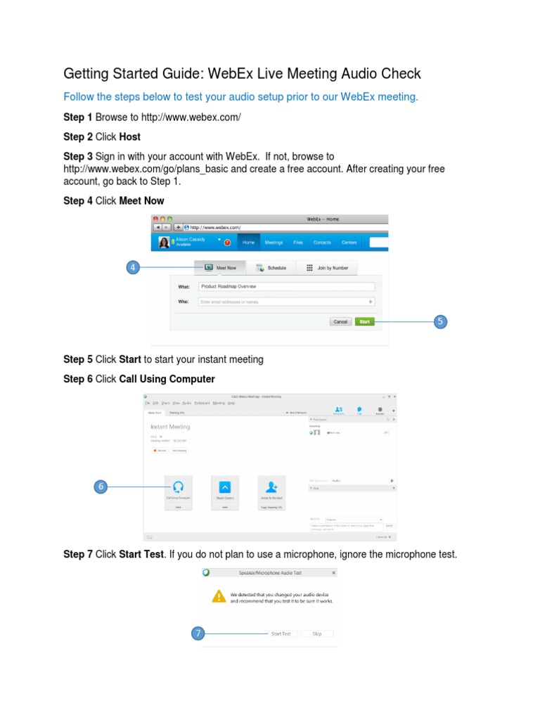 WebEx Audio Check Guide | PDF | Career & Growth