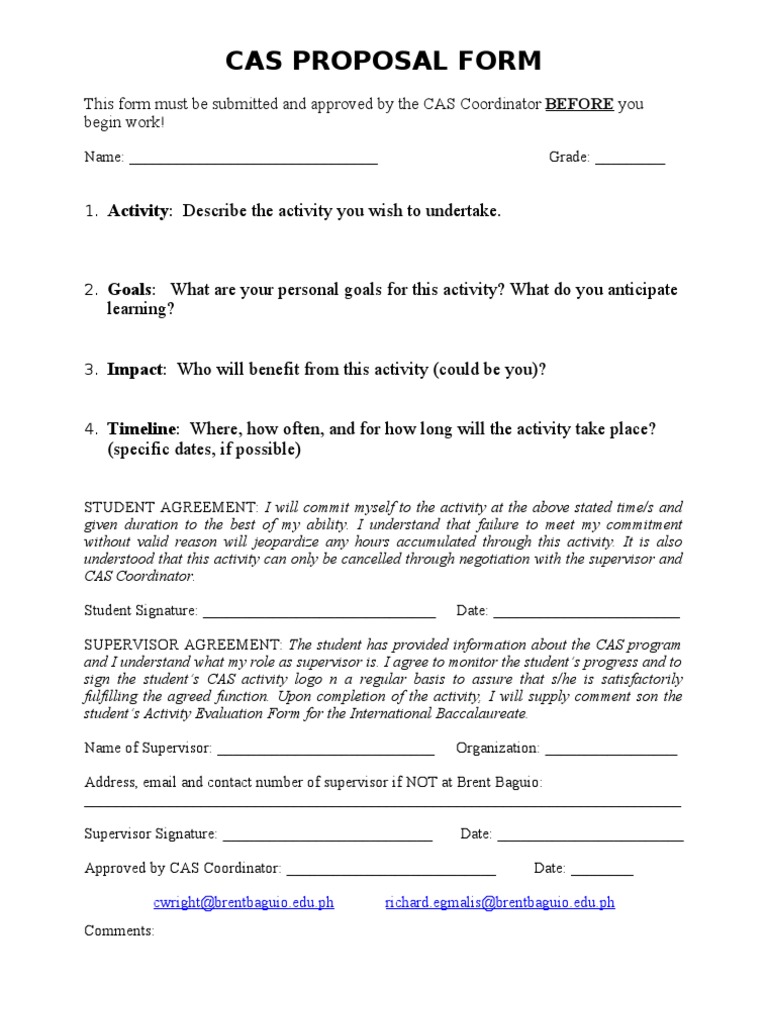 CAS Proposal Form | PDF | Applied Psychology | Psychology