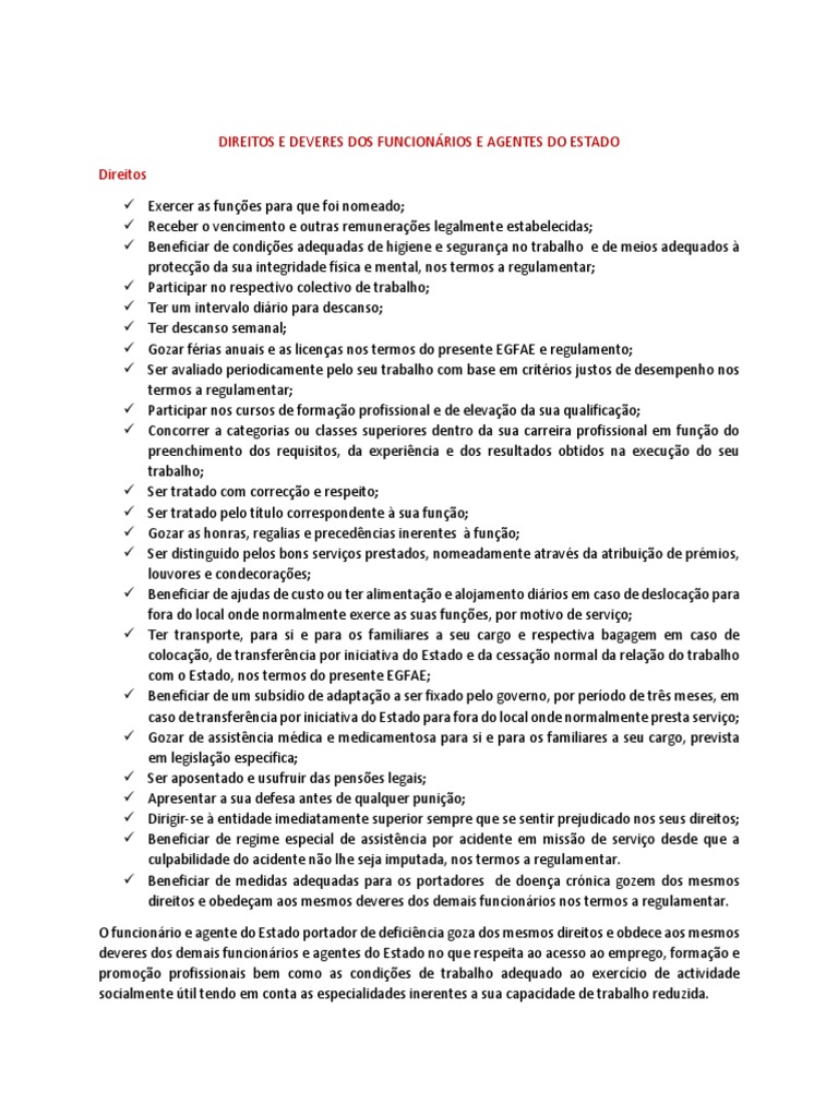 DIREITOS+E+DEVERES+DOS+FUNCIONÁRIOS+E+AGENTES+DO+ESTADO.pdf | Banco de ...