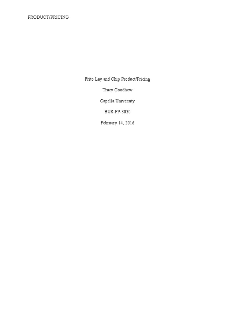 Frito Lay and The 4 P's | PDF | Profit (Accounting) | Grocery Store
