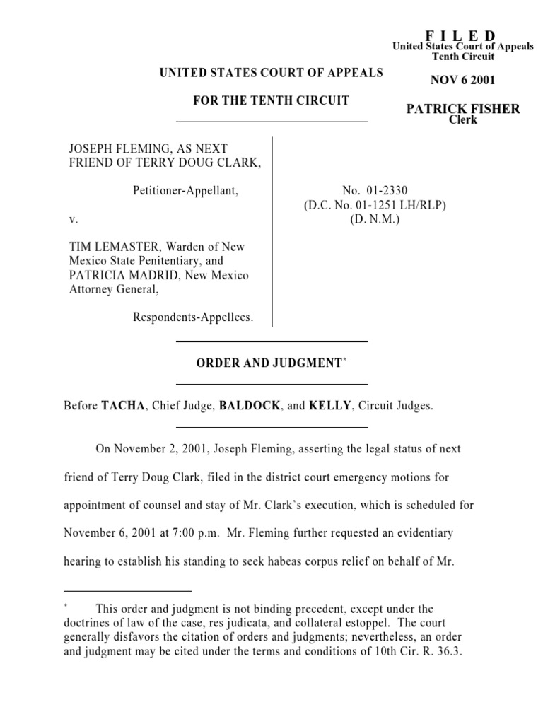 Filed: Patrick Fisher | PDF | State Court (United States) | Habeas Corpus