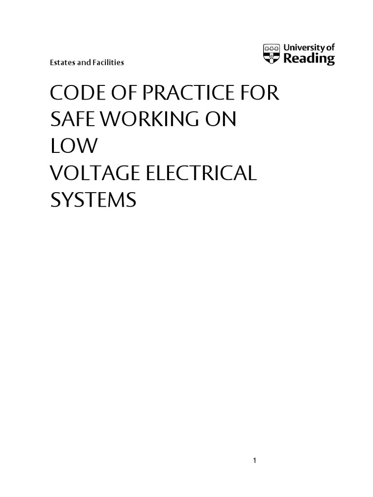 Safe Working On Low Voltage Electrical Systems | PDF | Switch | High ...