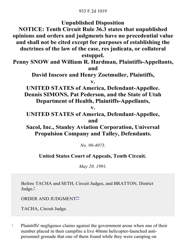 Tenth Circuit Affirms Summary Judgment | PDF