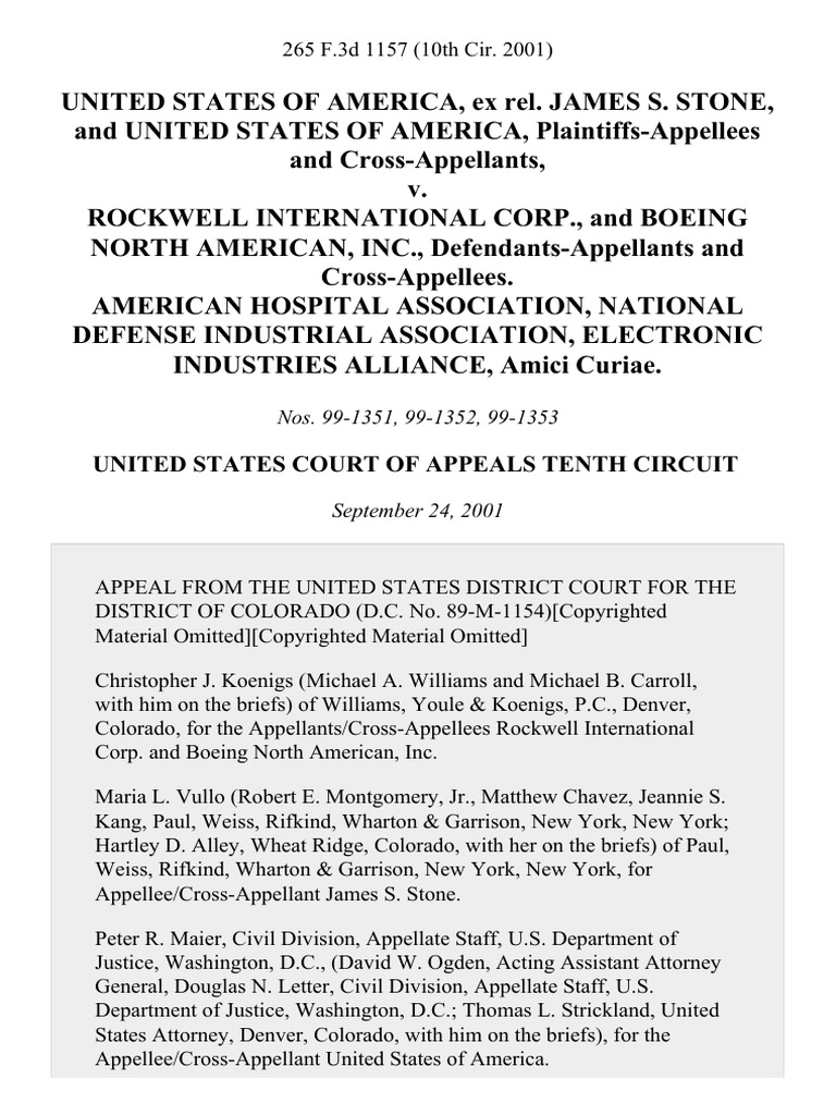 United States Court of Appeals Tenth Circuit | PDF | Qui Tam | Article ...