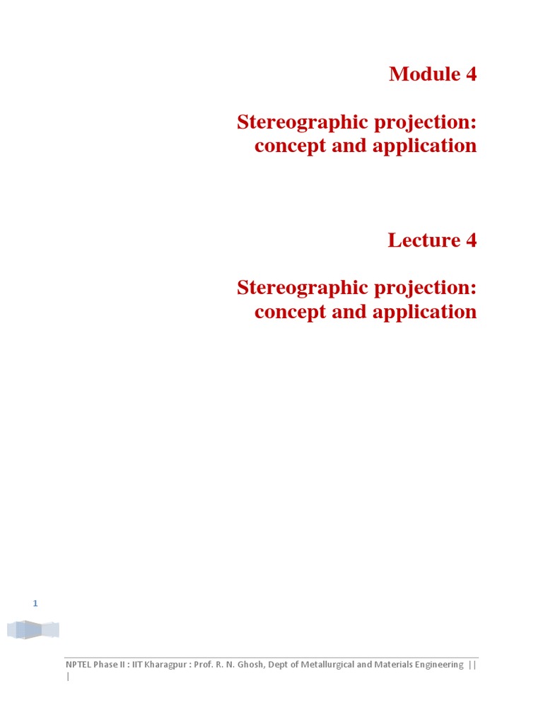 Stereographic Projection: Concept and Application | PDF