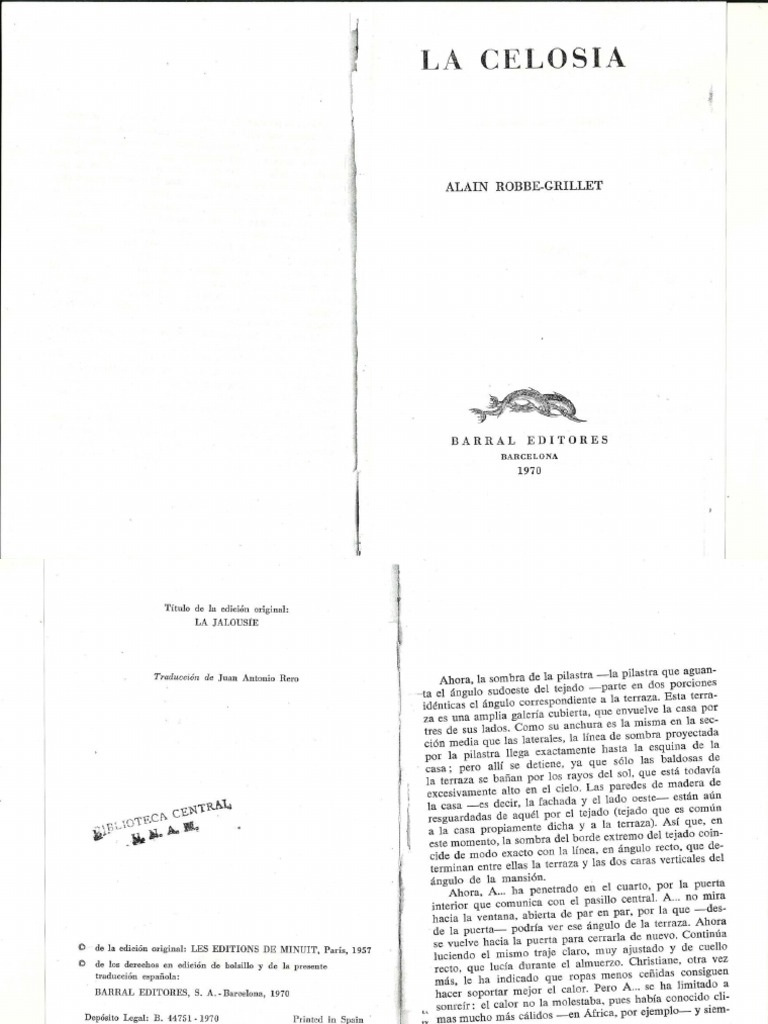 Robbe-Grillet. La Celosia | PDF