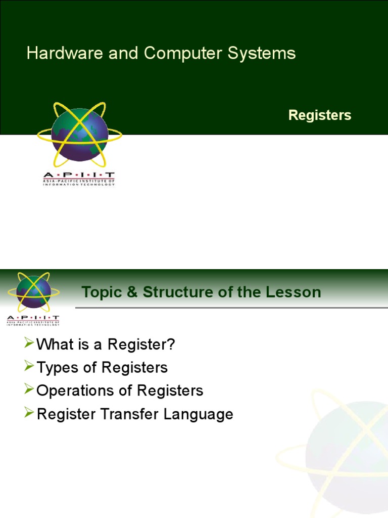 HCS 04 Registers | PDF | Central Processing Unit | Instruction Set