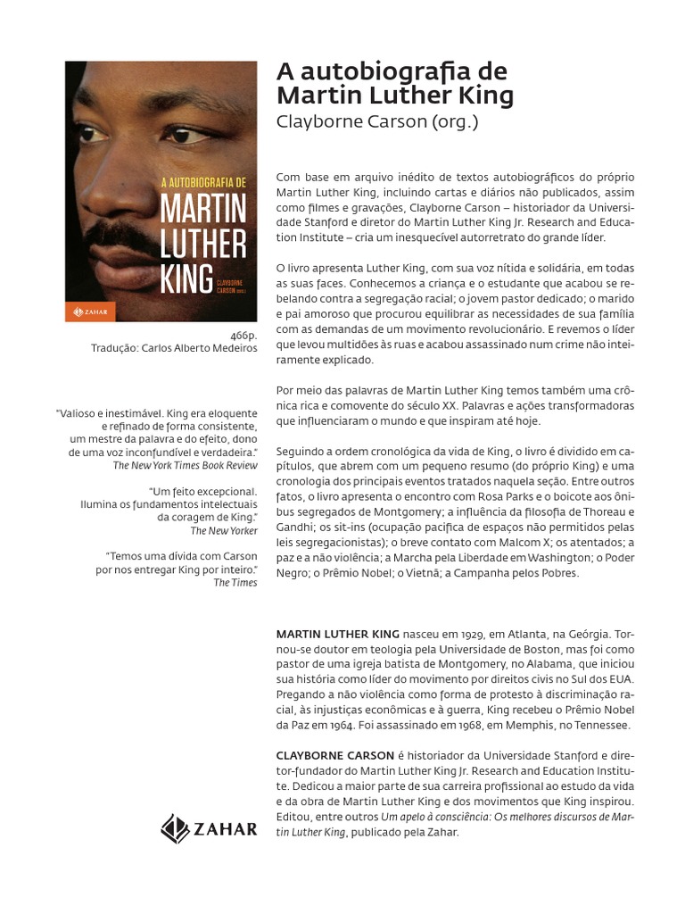 A Vida de Martin Luther King | PDF | Martin Luther King Jr. | Questões ...