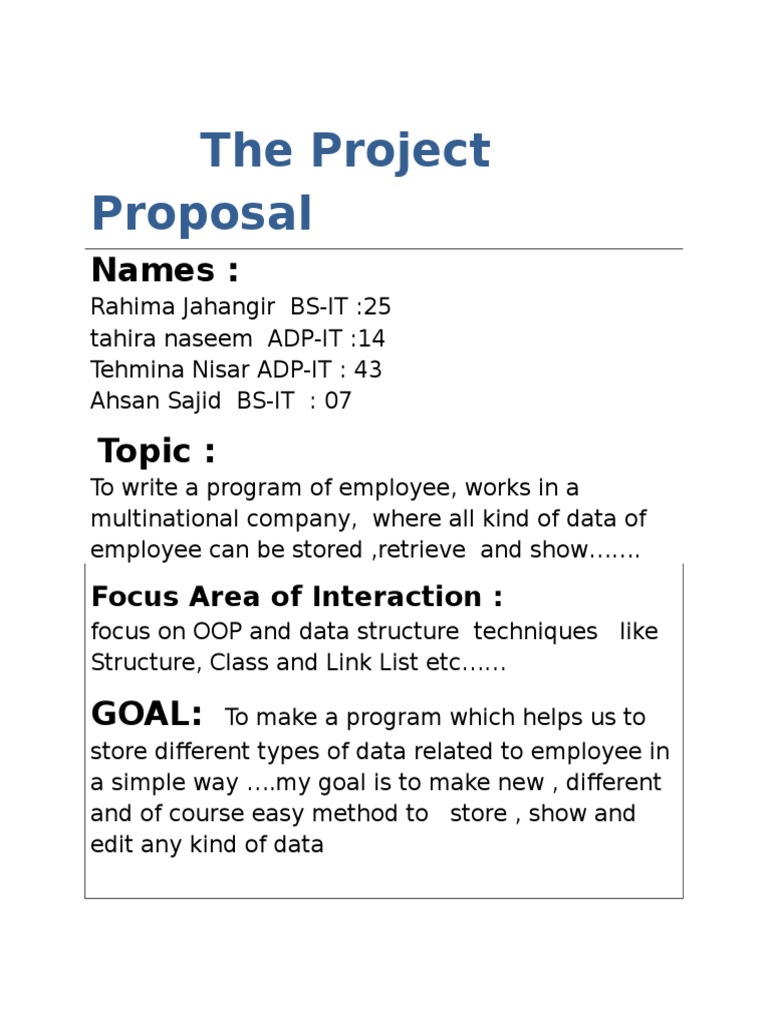 Project Proposal | PDF