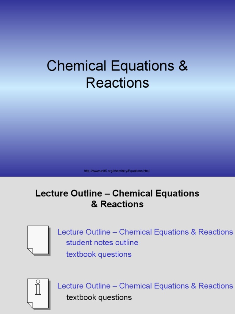 Chemical Equations & Reactions | PDF | Chemical Reactions | Chemistry