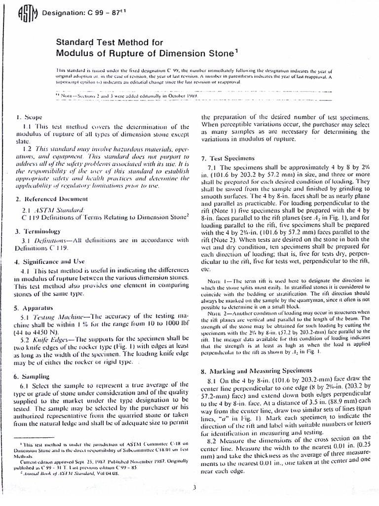 Astm C99-87 | PDF