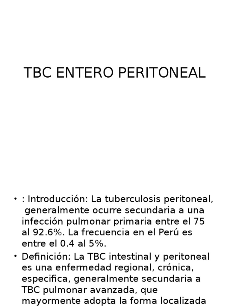 TBC Entero Peritoneal | PDF | Tuberculosis | Inflamación