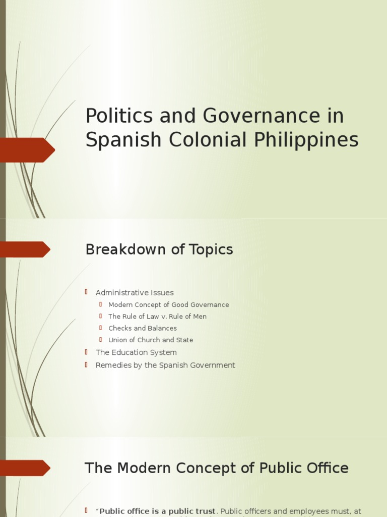 Spanish Colonial Governance in the Philippines | PDF | Spain | Manila
