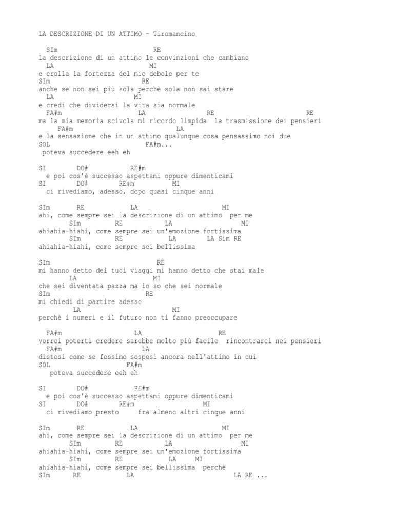 La Descrizione Di Un Attimo - CRD | PDF