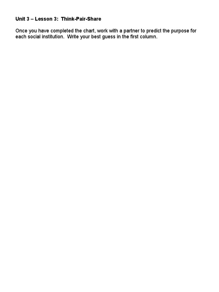 U3 l3 3 Think Pair Share | PDF
